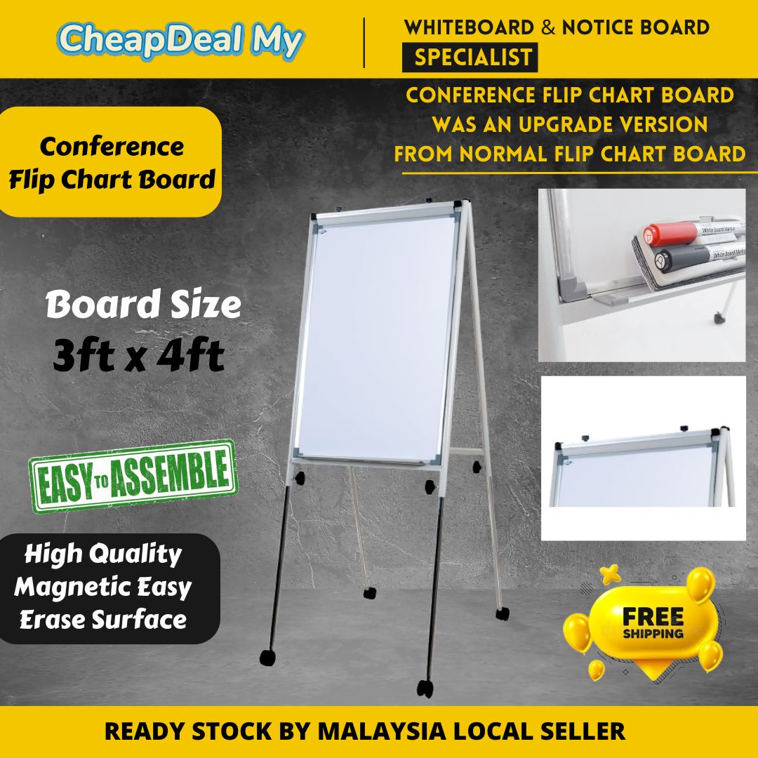 Conference flip chart board 2x3 3x4 (Upgrade version solid chrome ...