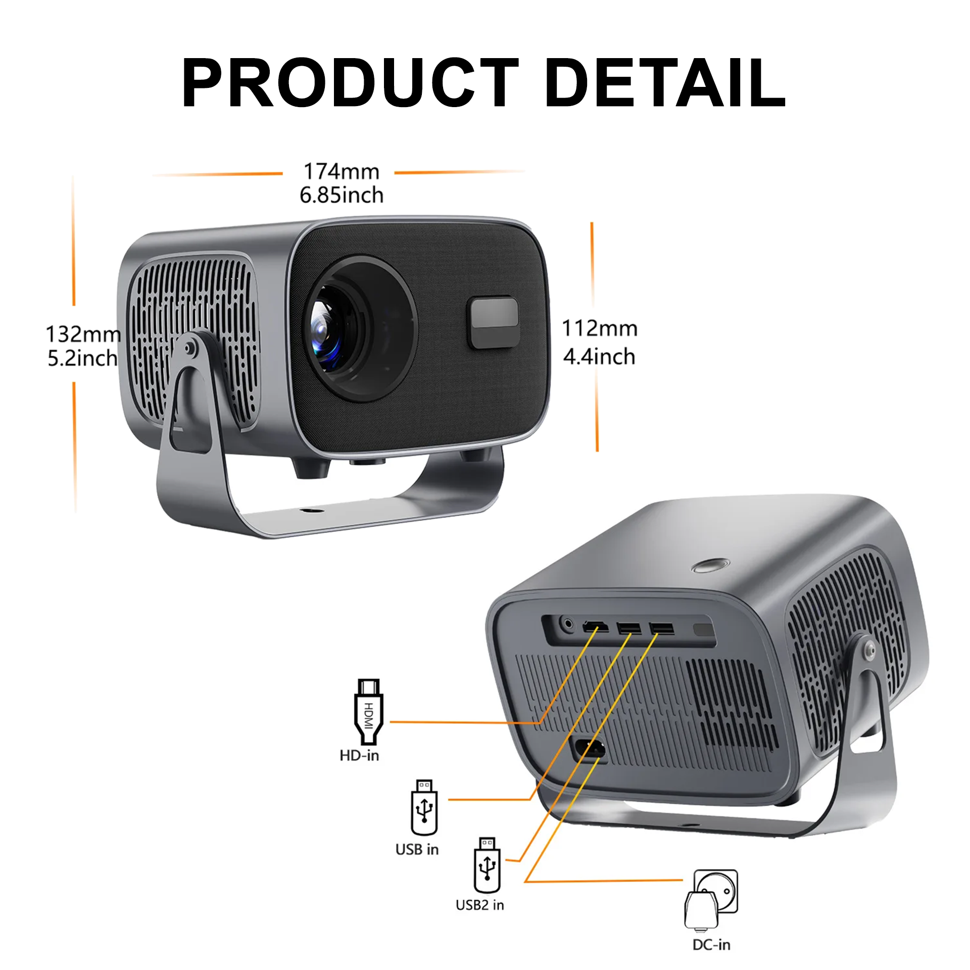 BuzzTech A2 Smart Android 13 Projector 4K ULTRA HD 5G WIFI Phone Projector Home Cinema Youtube ...