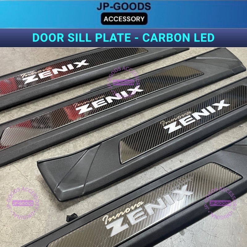 Toyota Innova Zenix 2023 Black Carbon Led Light Door Side Sill Plate ...