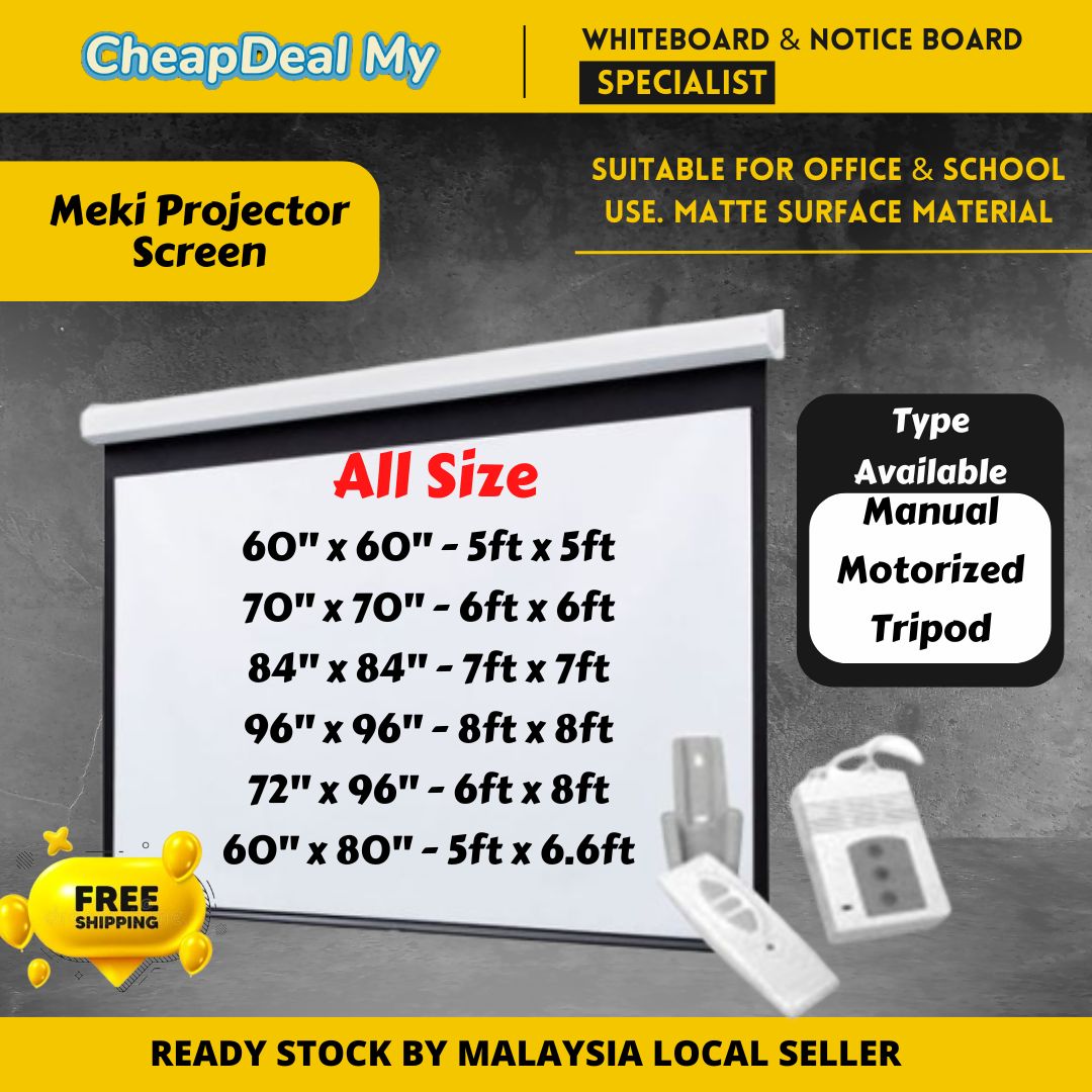 Skrin Projektor Manual Skrin Dinding / Projector Screen Manual Wall ...