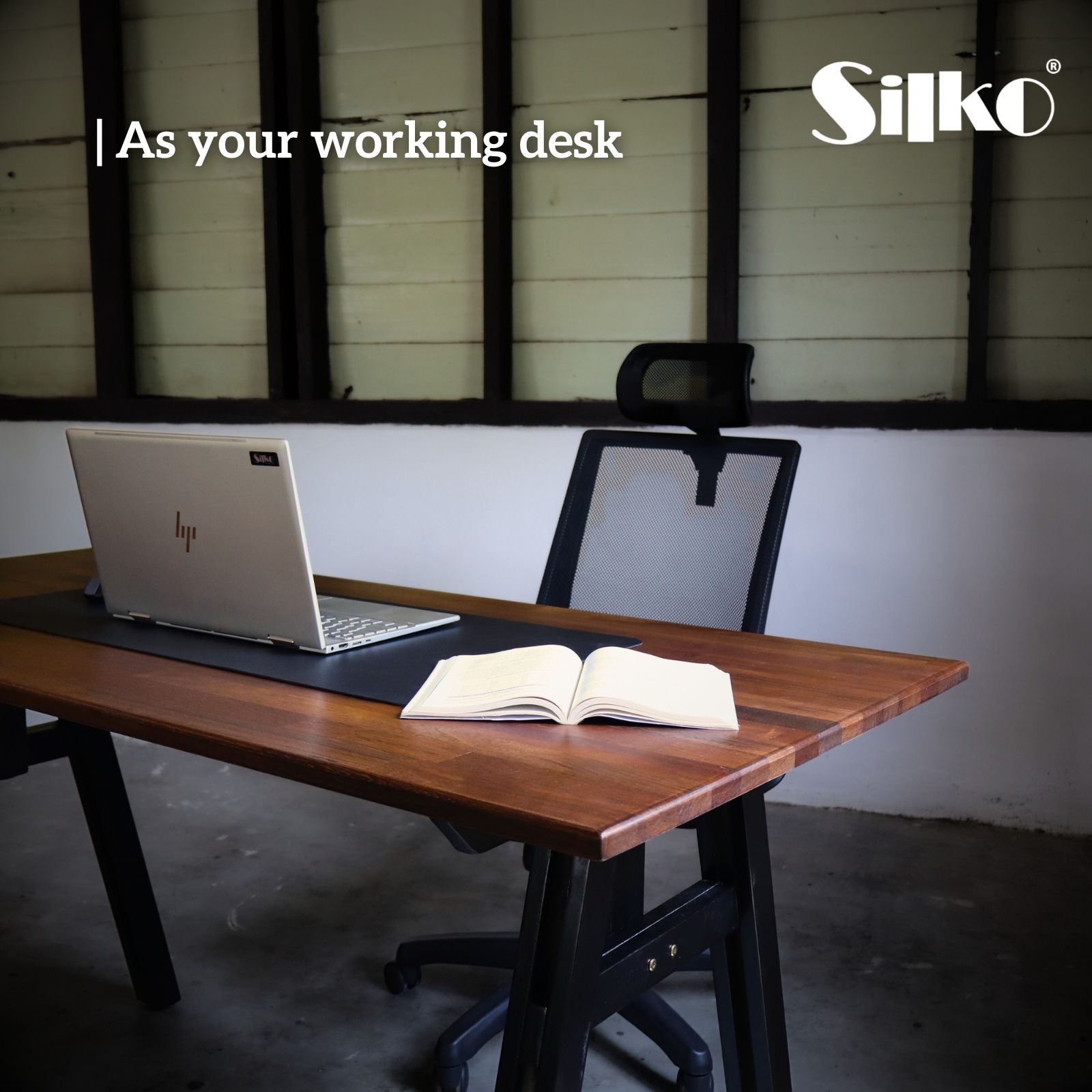 Silko Table with MERBAU Tabletop 100% Solidwood office desk study table dining table | Shopee ...