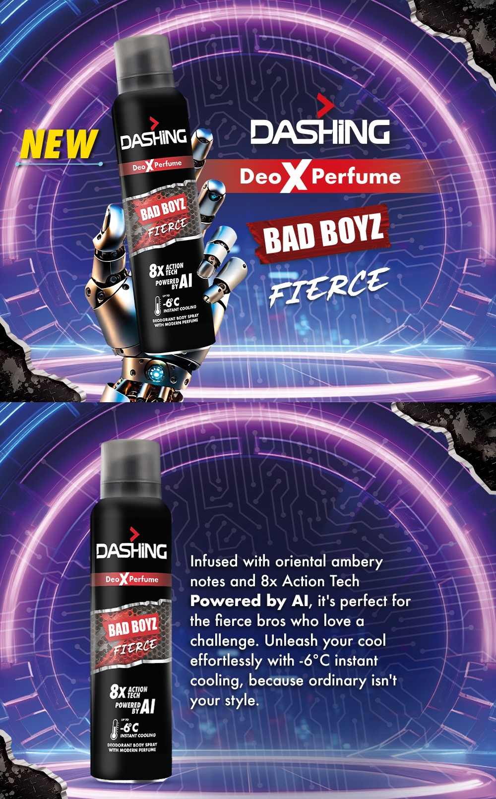 DASHING Bad Boyz Deodorant Body Spray Fierce 125ml | AI-Powered ...