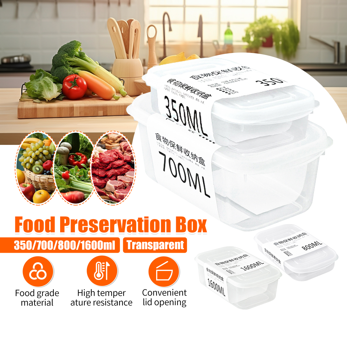 Container Food Storage Bekas peti sejuk bekas plastik bertutup freezer ...