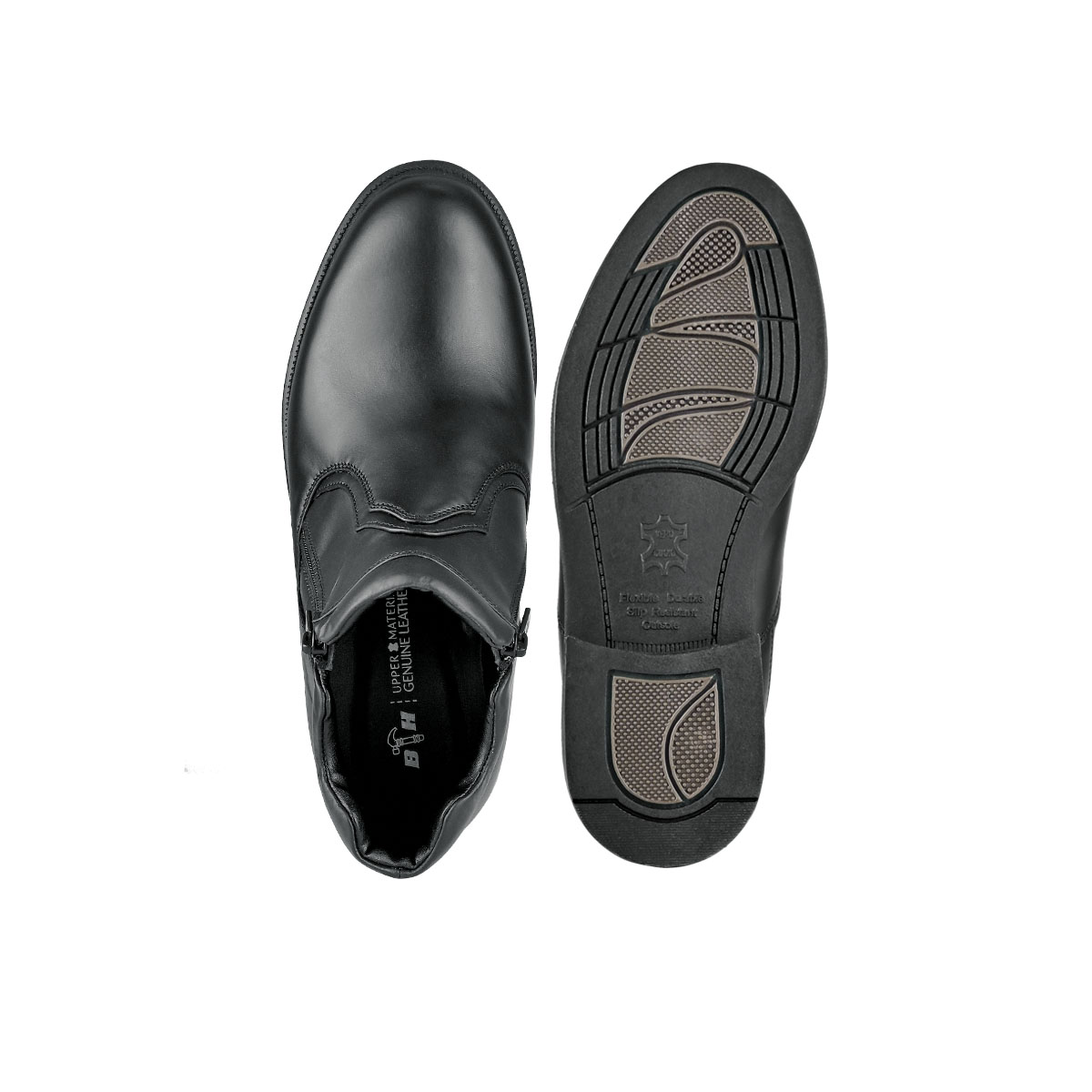 Black Hammer Men Formal Mid Cut with Double Zip Shoes BH3704-YM ...