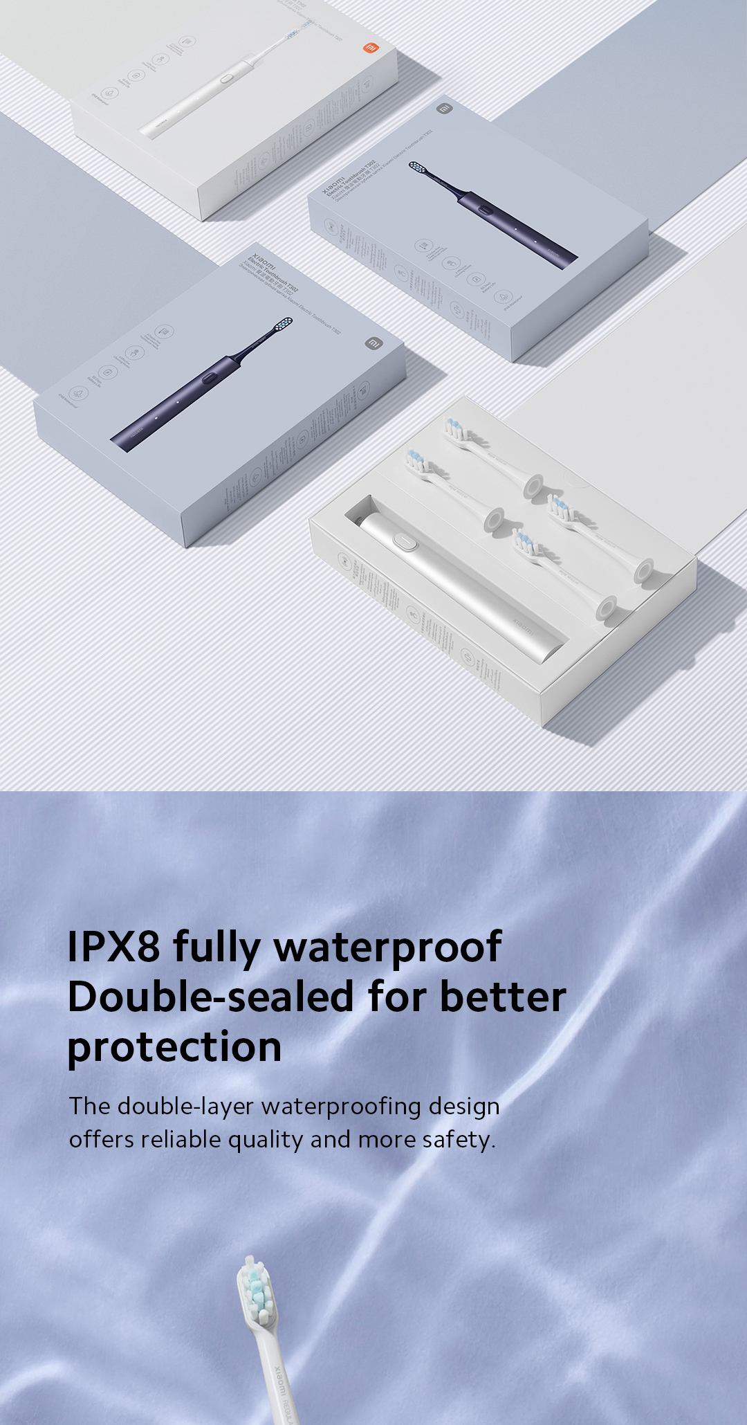 Xiaomi Electric Toothbrush T302 | 4 Cleaning Modes | IPX8 Fully Waterproof | Low Noise Brushless ...