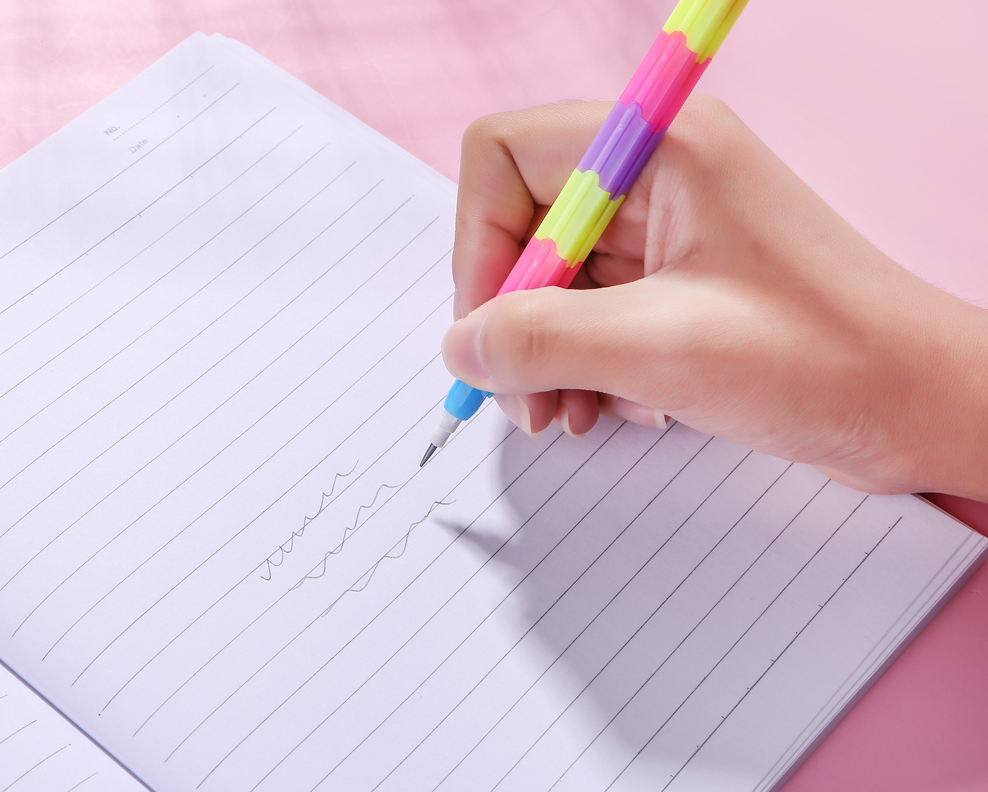 12pcs Stackable Plastic Pencils, Multipoint Non-Sharpening Stackable ...