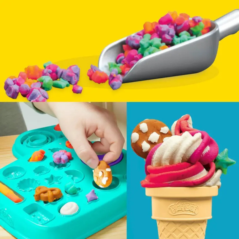 Play-Doh Rainbow Swirl Ice Cream Playset for Kids Colorful Modeling ...