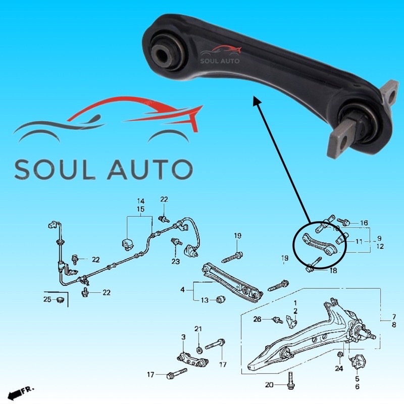 Honda Civic SR3 SR4 SO4 EG EJ EK (1992-1999) CR-V S10 RD1 Rear ...