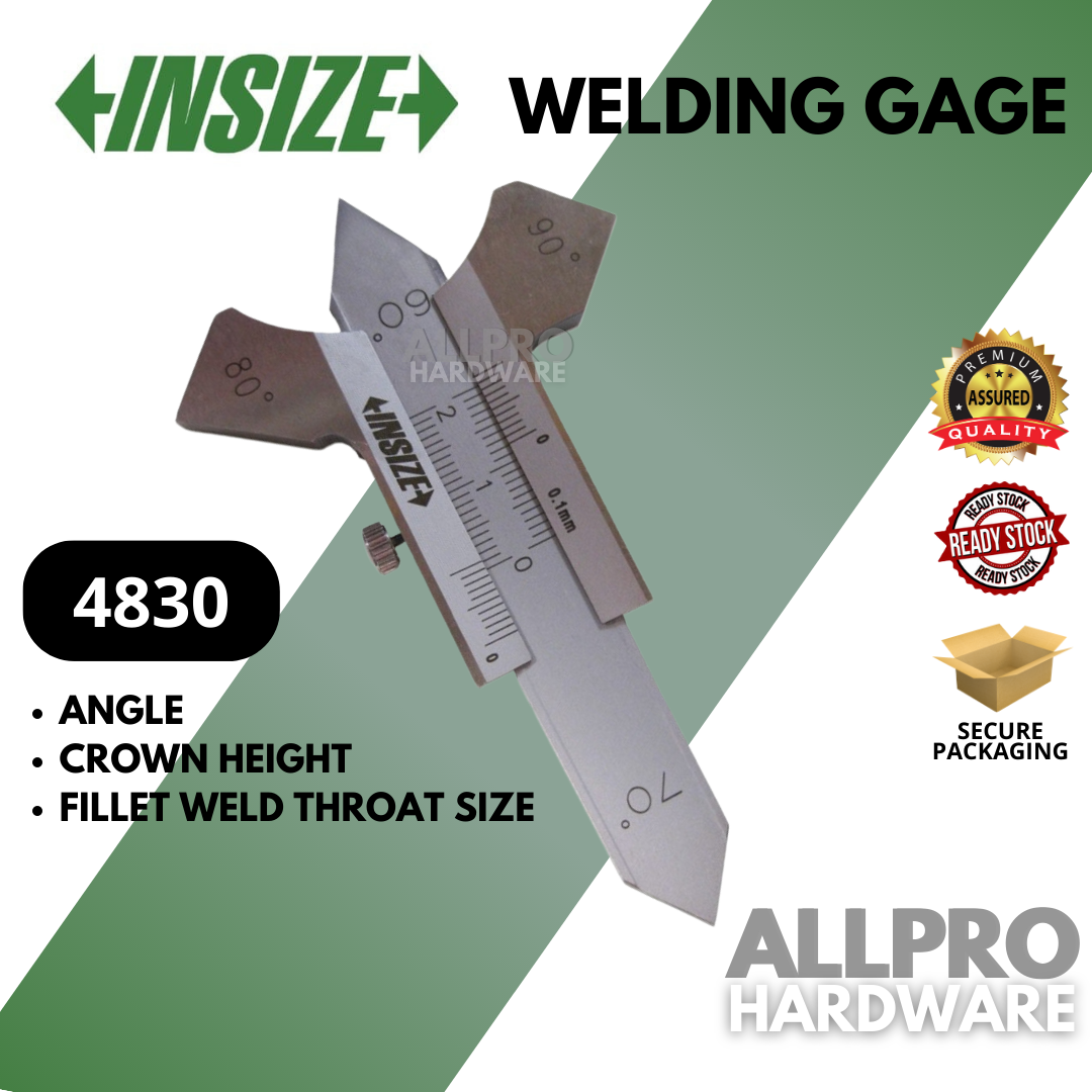 INSIZE Welding Gage 4830 Measure Angle / Crown Height / Fillet Weld ...