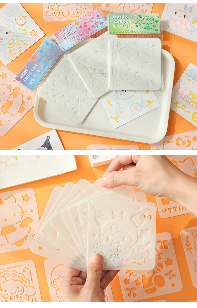 Creative Cute Cartoon Drawing Template Ruler Stencil Set DIY ...