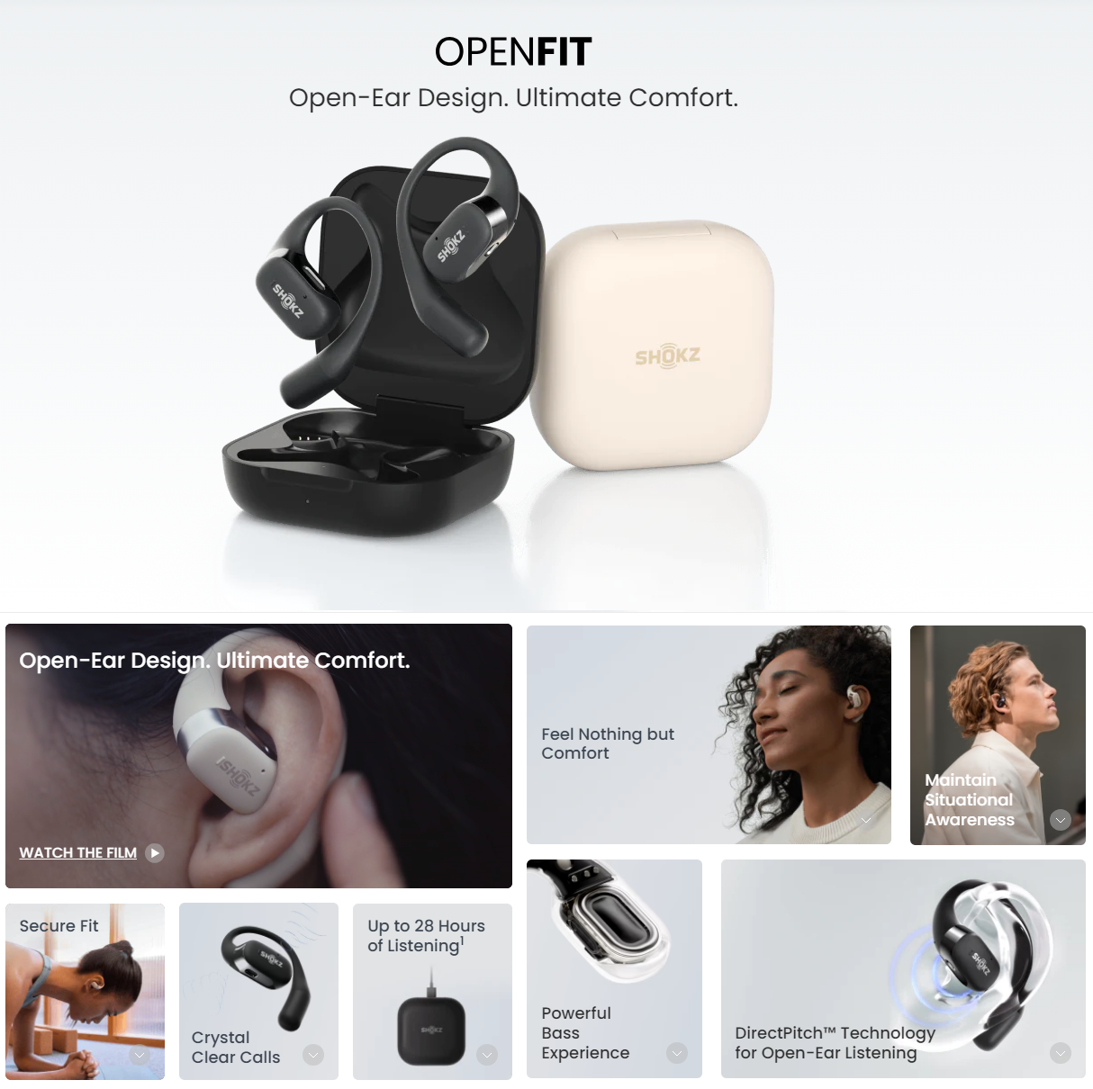 Shokz OpenFit Open Ear Bone Conduction True Wireless Bluetooth5.2 ...