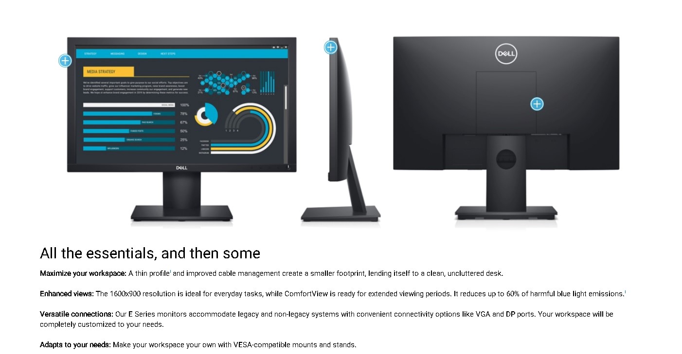 Dell 19.5" E2020H LED Monitor (Display Port/VGA) | Shopee Malaysia