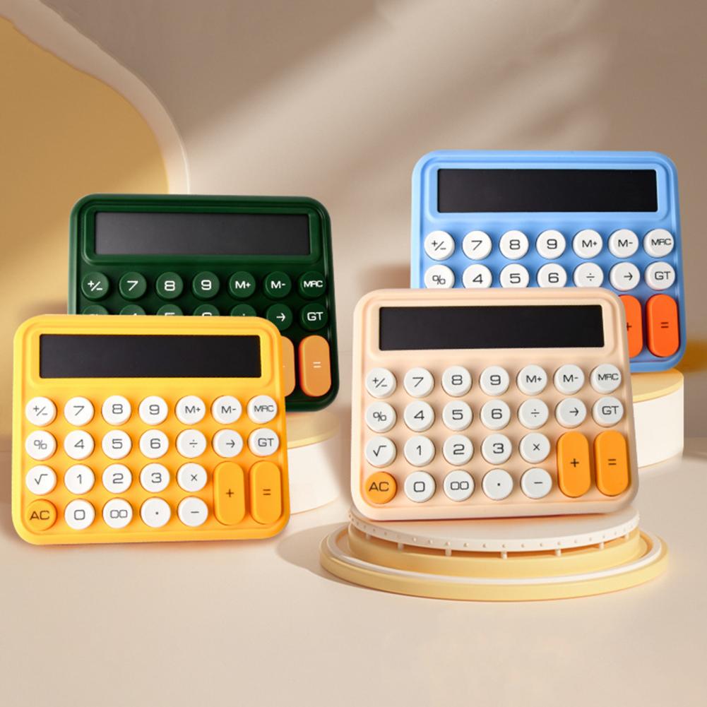 Mechanical Calculator with Lcd Display Big Round Button Key Cute Design ...