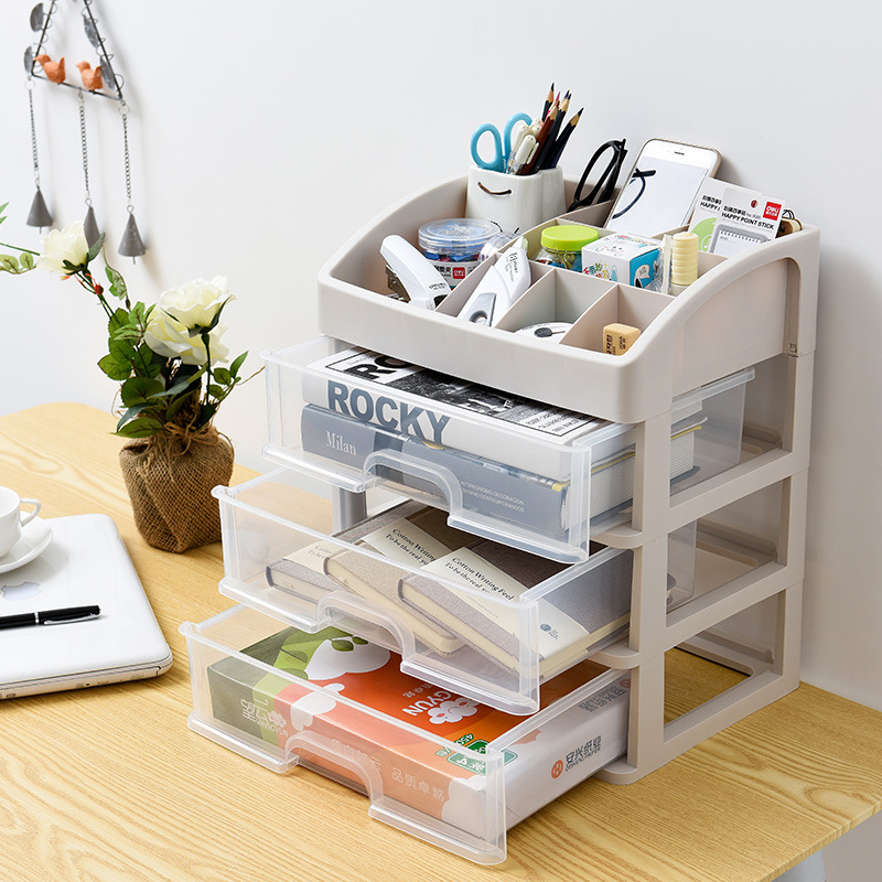 🇲🇾 Ready Stock 1/2/3 Tier Drawer Storage Box Stationery Organizer ...