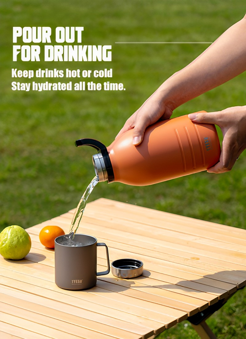 Tyeso Tumbler Thermos With Handle 1500ml/1900ml Large Vacuum Insulated ...