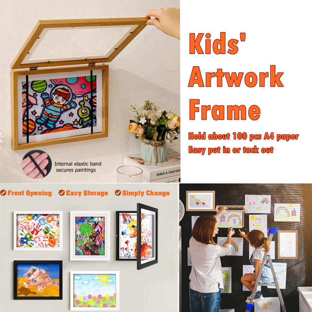 Flip Album kids’Art Photo Frame Organizer A4 picture display Front ...