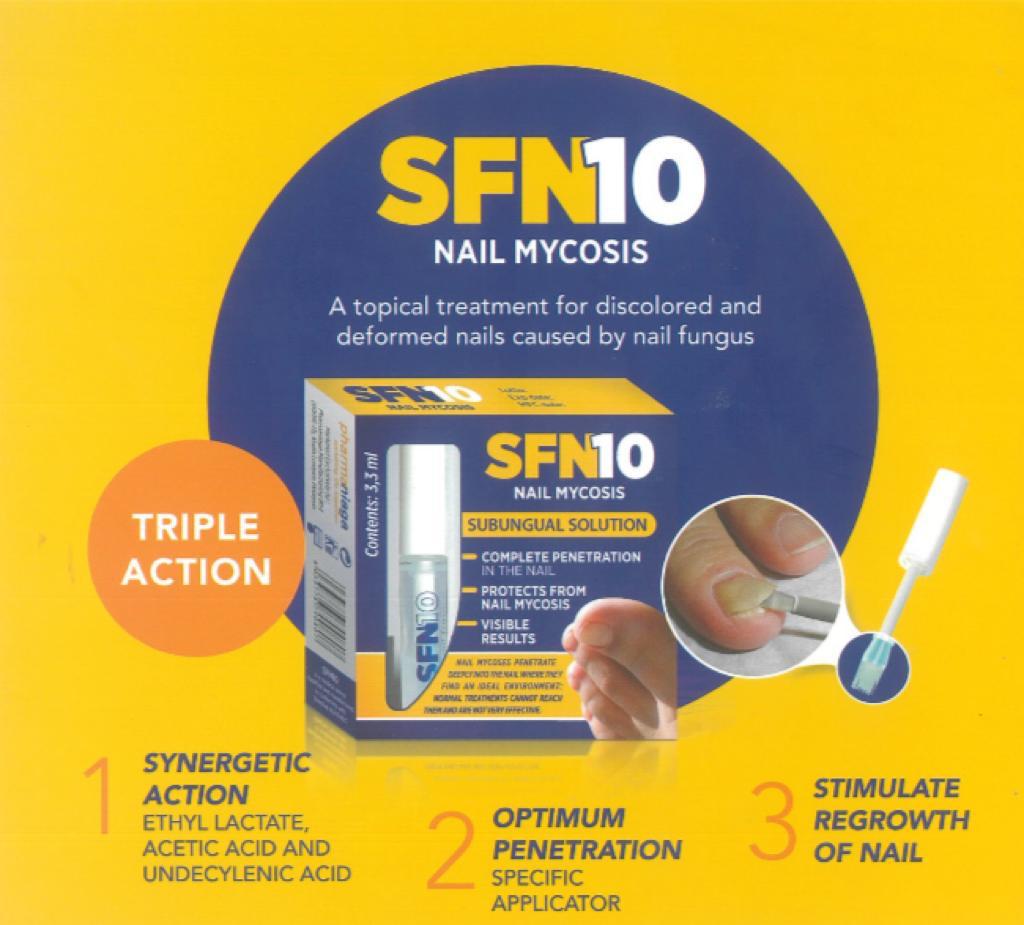 SFN10 Nail Mycosis Subungual Solution 3.3ml ( yellow discoloured ...