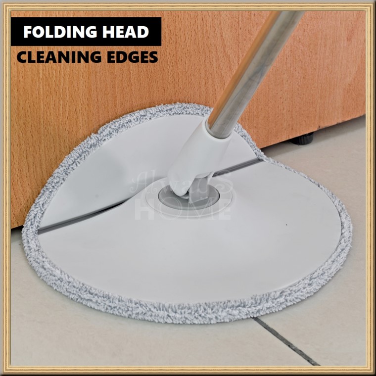 Spin Mop Round Head with Water Separated Mop Quick Dry Microfiber Cloth ...