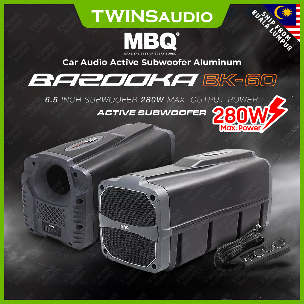 MBQ BK-60 Bazooka Car Audio Active Subwoofer Aluminum Bass Tube Sub ...