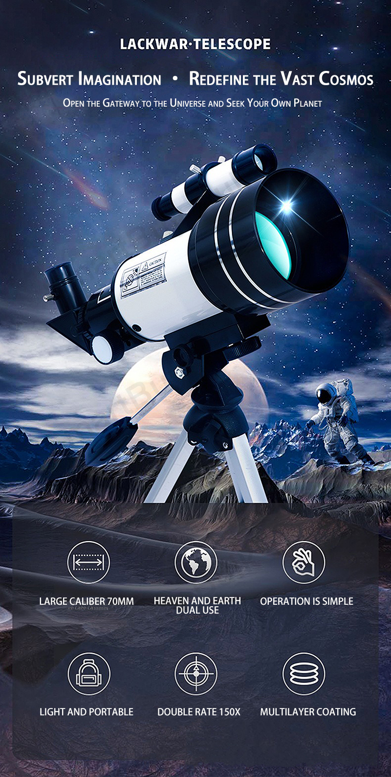 High-Definition Professional Stargazing High-Magnification Astronomical ...
