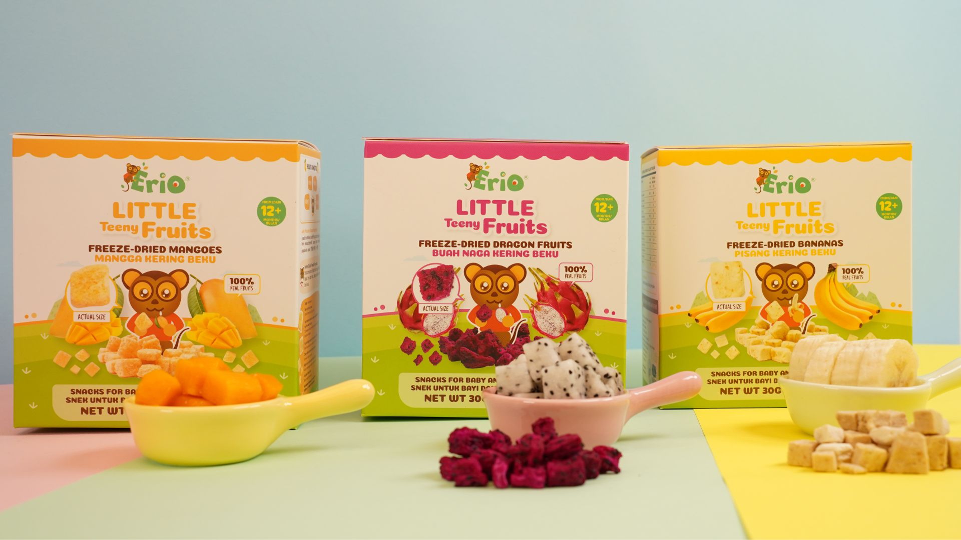 Erio Baby Organic Multigrain Puffs/Little Teeny Fruits Freeze Dried ...