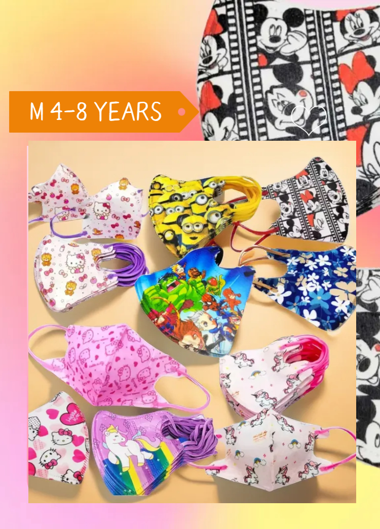 3D Kids Face Mask 10pcs Baby Face Mask Duckbill 3D KF94 Kids Mask Budak ...