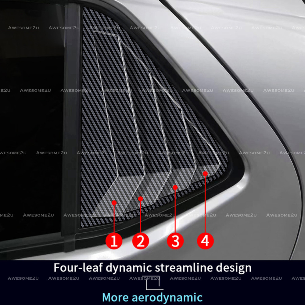 Awesome2u Perodua New Axia 2023 Rear Window Triangle Louver Cover Four ...