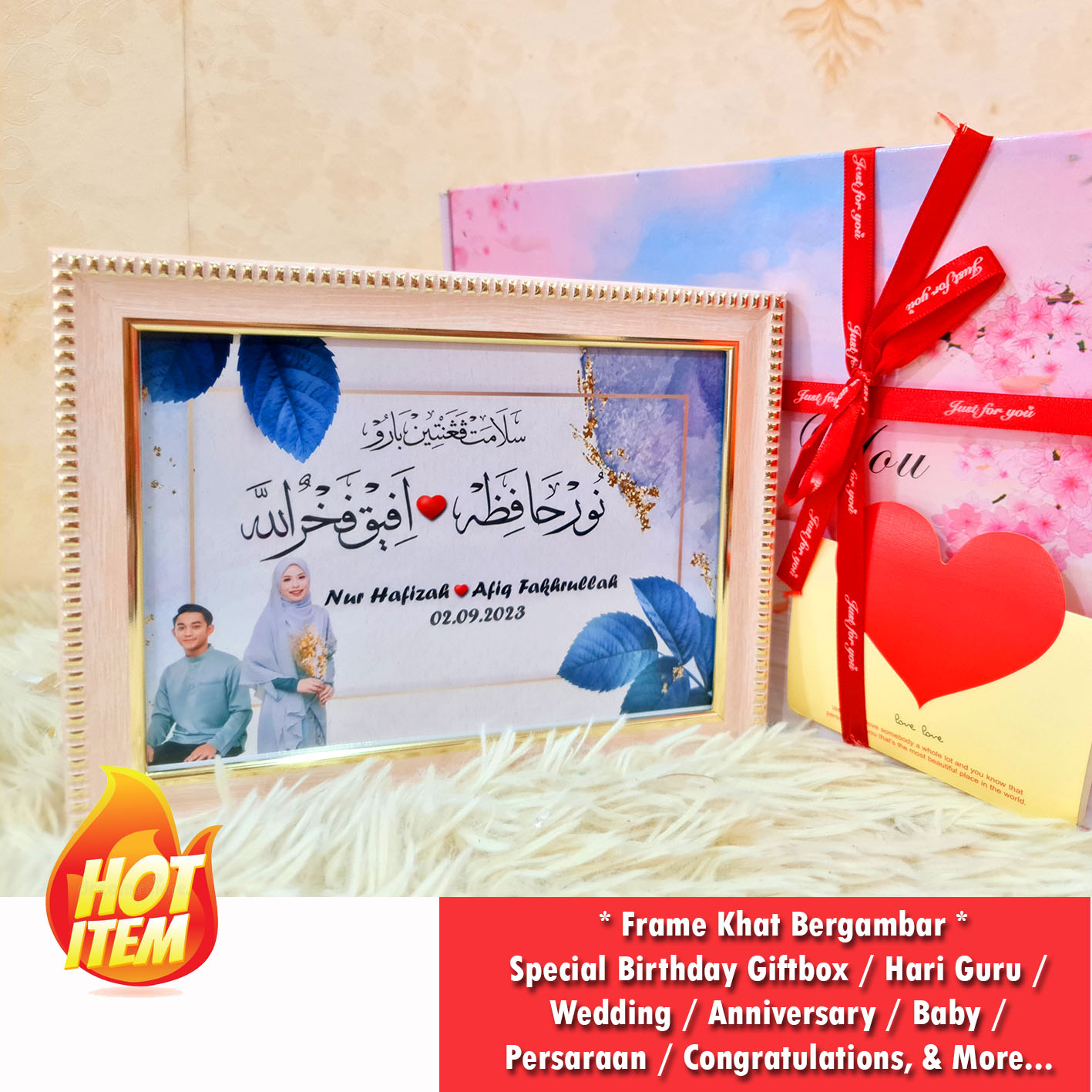 wedding gift anniversary gift hadiah kahwin khat nama gift box birthday ...