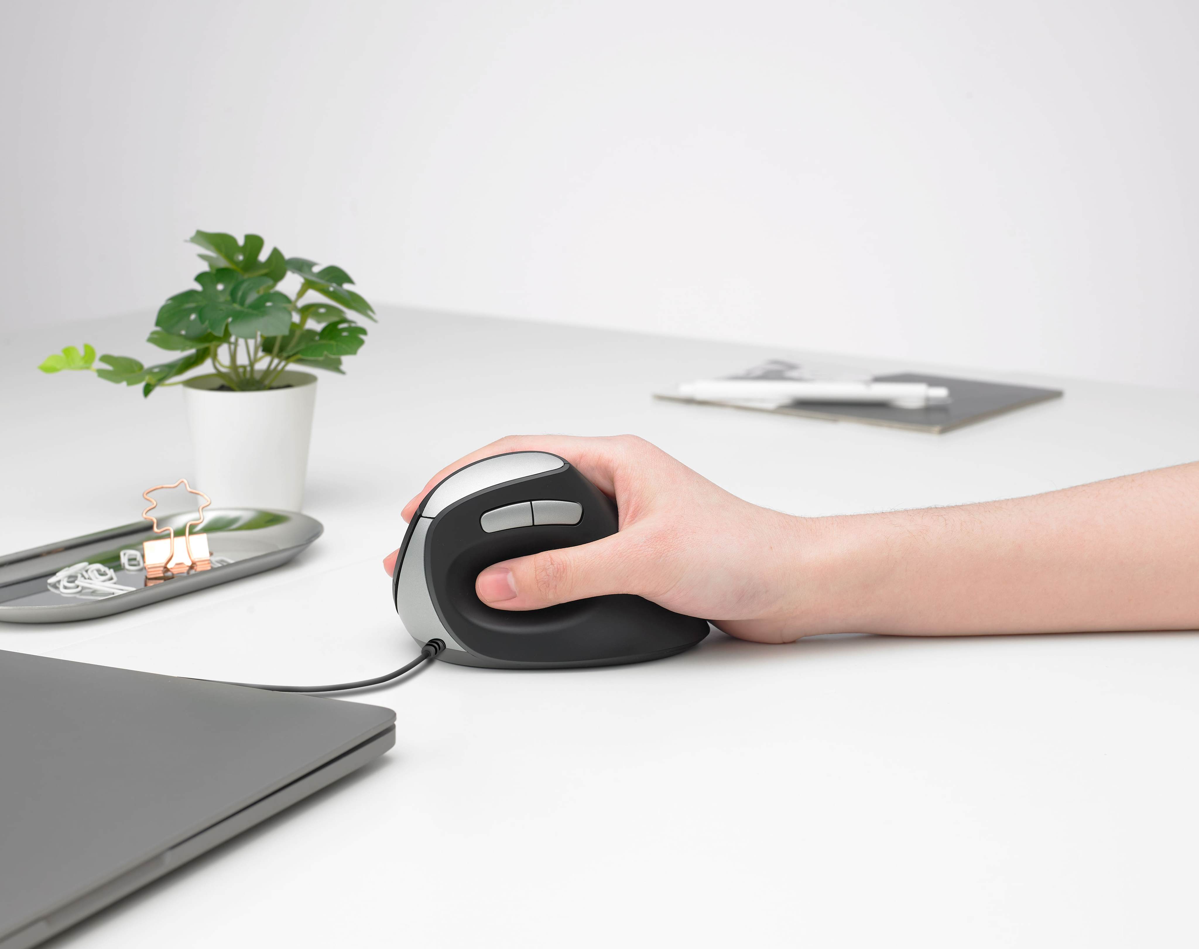 Rapoo EV200 Ergonomic Office Vertical Wired 1600 DPI Optical Mouse - 3 ...