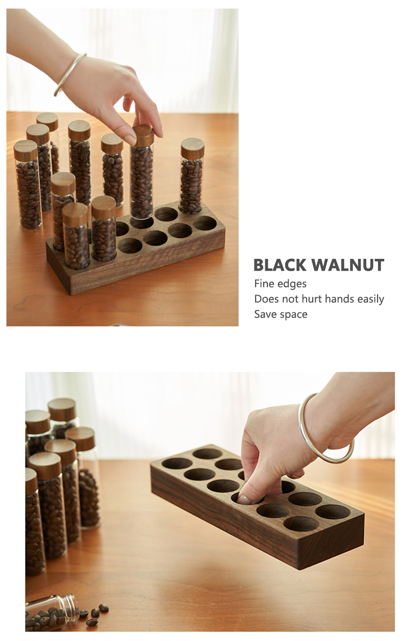 Coffee Beans Storage Container Tube Display Rack Tea Bottle Glass ...