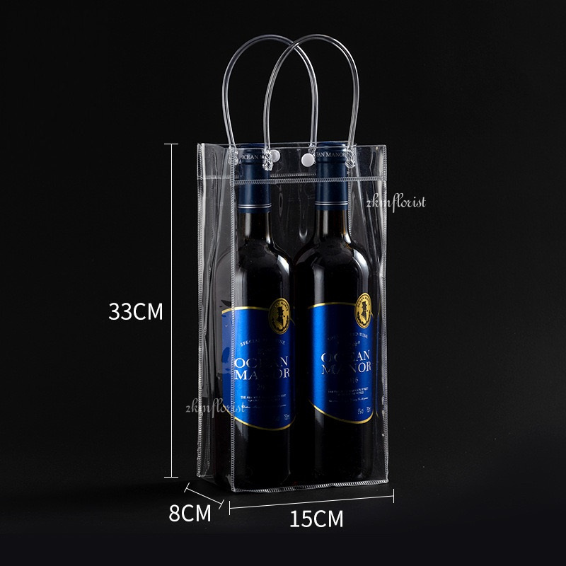 PVC TOTE BAG Transparent Goodies Bag Clear Button Plastic Handbag Clear ...