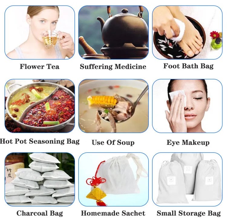 Tea Filter Bag for Tea Infuser with String Tali Uncang Teh Beg ...