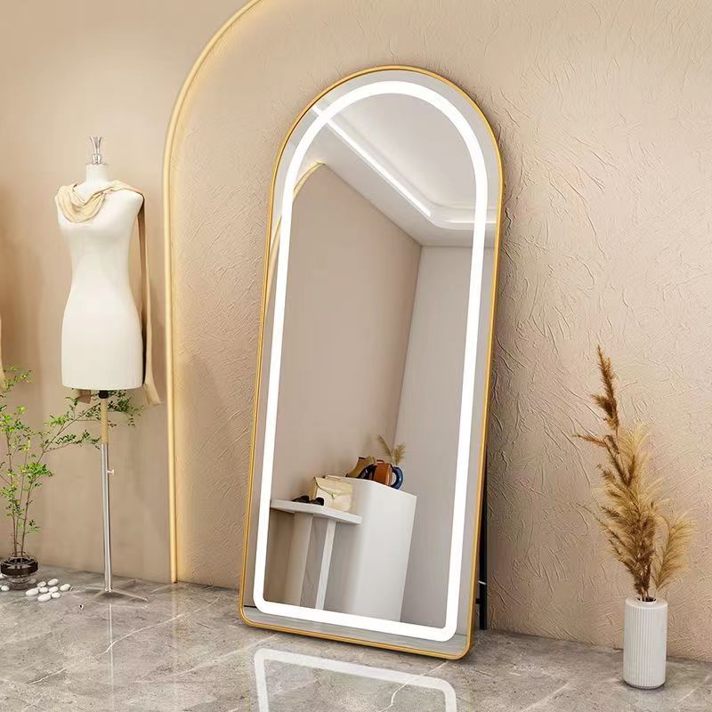 LED arch mirror full body mirror Aluminum floor mirror Fitting mirror ...