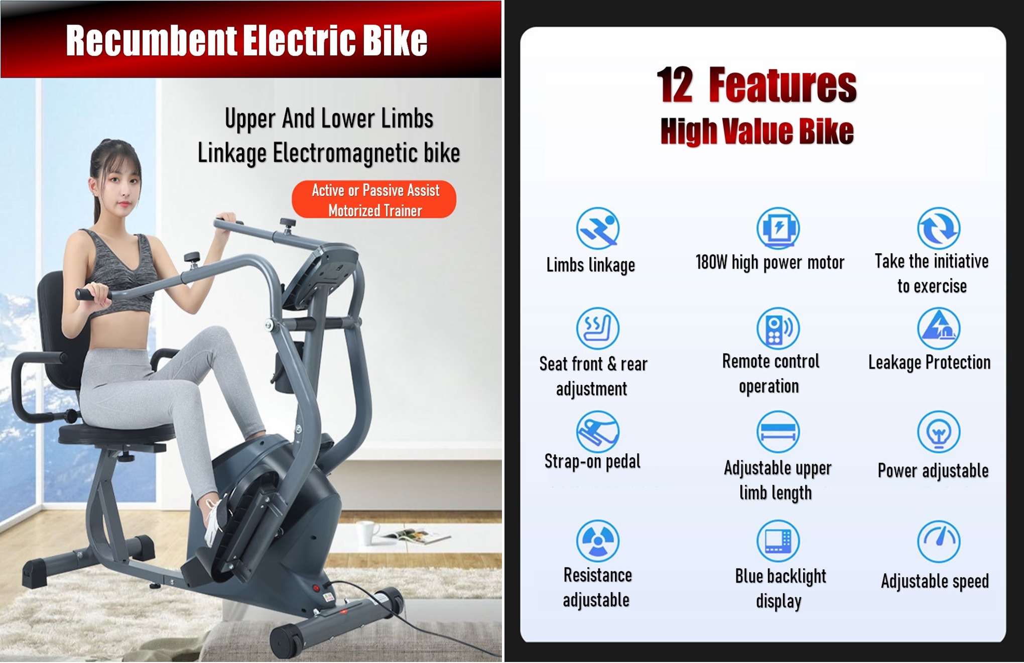 Elderly Physiotherapy Rehabilitation Recumbent Electric Bike Machine ...