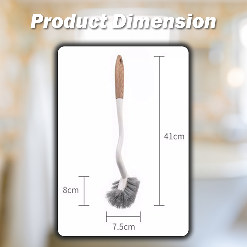 New S-Shape Toilet Bowl Cleaning Brush Long Handle Wooden Handle Deep ...