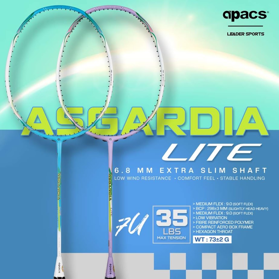 APACS Badminton Racket ASGARDIA LITE/CONTROL ( 100% Original ) Max ...
