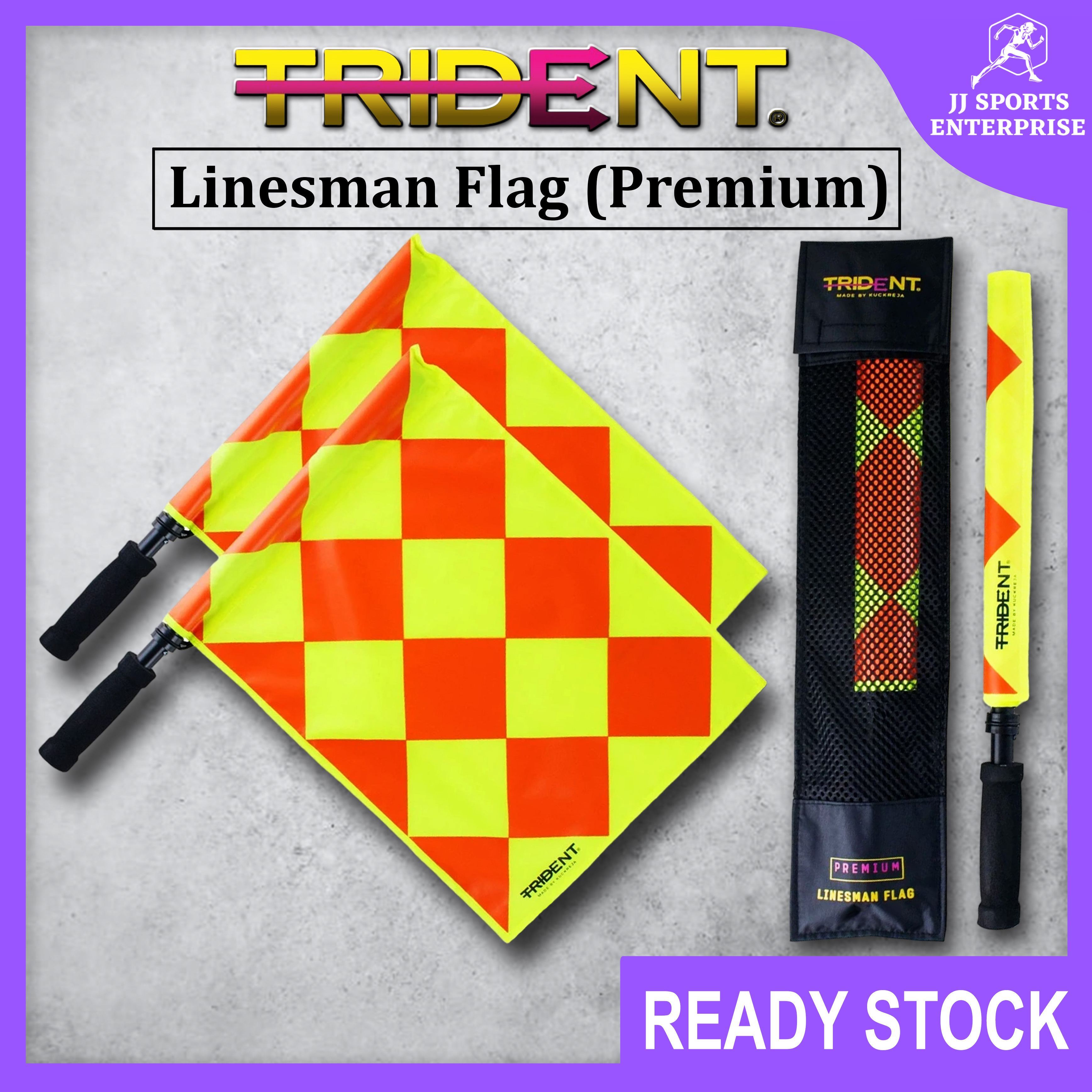 Trident Premium Linesman Flag Soccer Referee Flag Fair Play Sports Match Linesman Flags Soccer ...