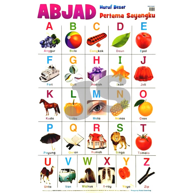 CARTA EDUCATIONAL POSTER BELAJAR HURUF JAWI,SUKU KATA,WARNA,BUNGA ...