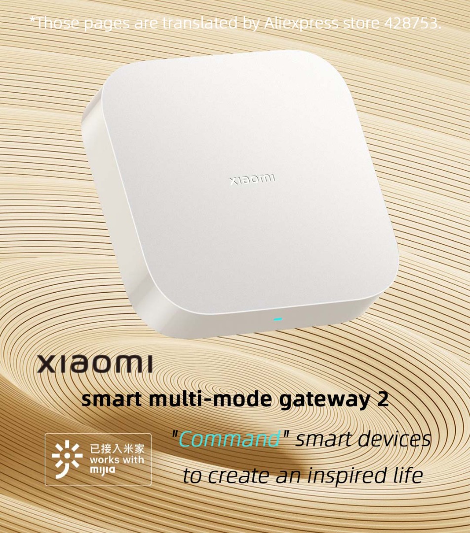 Xiaomi Smart Multi-Mode Gateway 2 Multi-Function Supports Zigbee, Wi-Fi ...