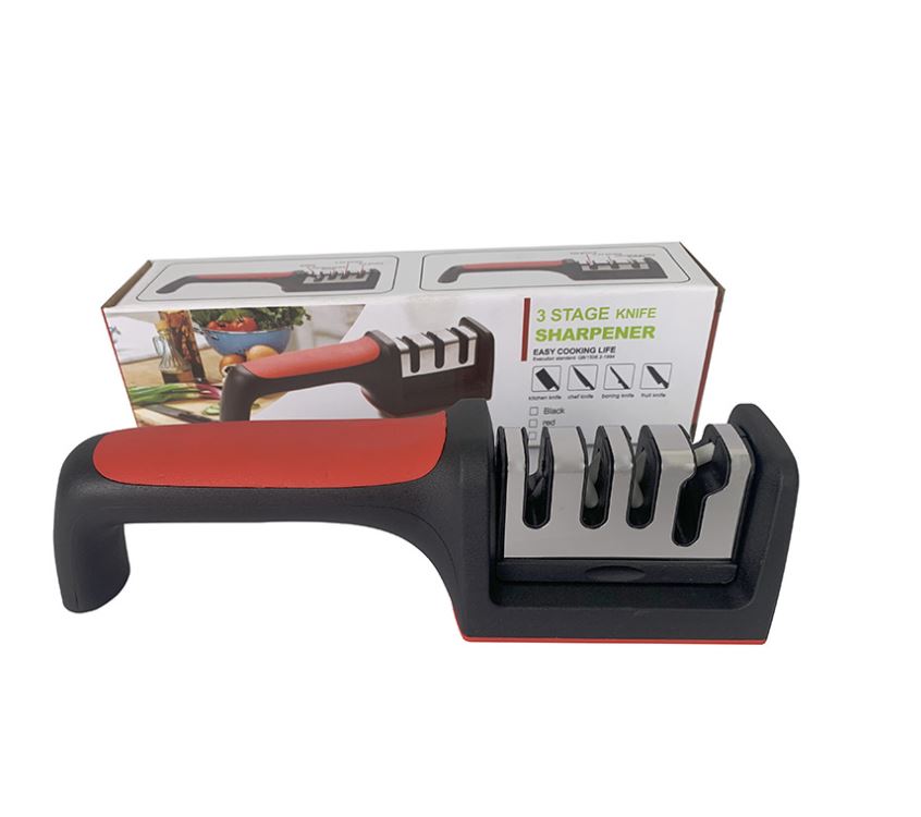 4 Stage Kitchen Knife Sharpener Anti Slip Stainless Steel Ceramic Knife ...