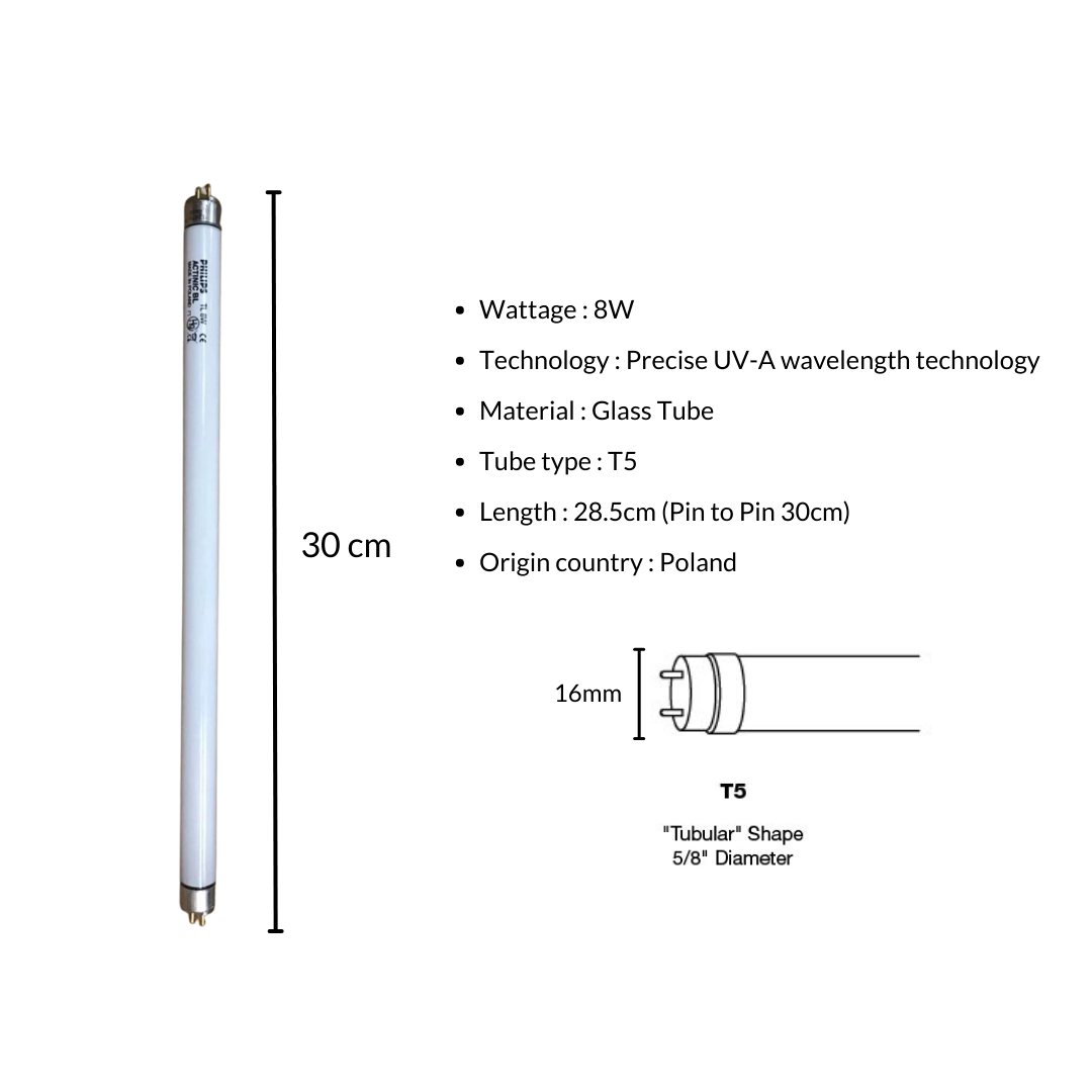 PHILIPS 8W UV-A Lamp Tube / Fluorescent T5 Tube / Replacement Tube for Insect Killer | Shopee ...