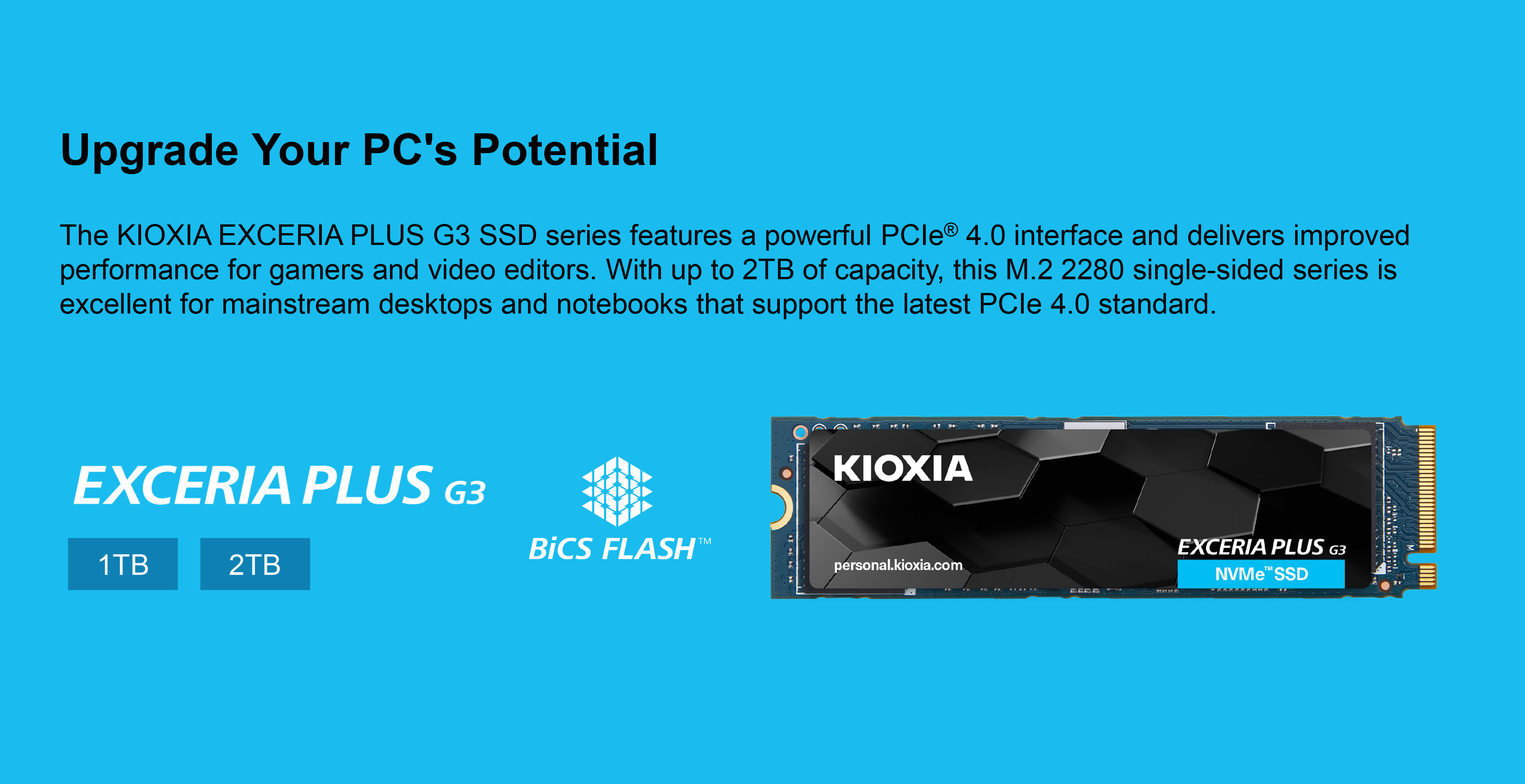 KIOXIA Exceria Plus G3 NVMe SSD (1TB_2TB) R:5,000MB/s M.2 2280 PCIe 4x4 | Shopee Malaysia