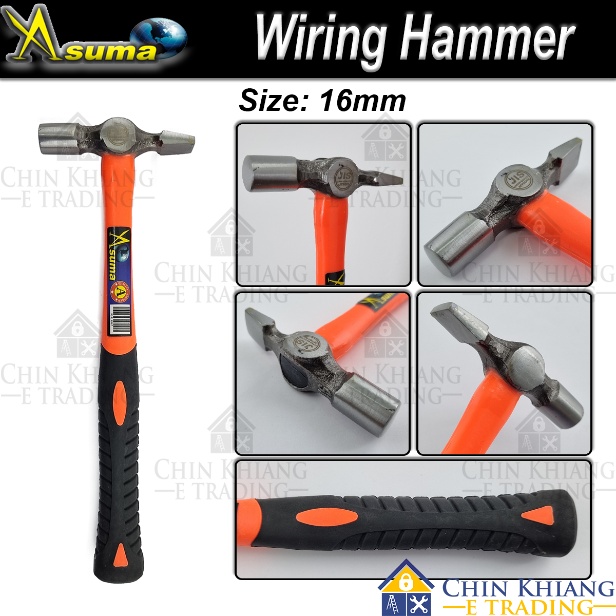 Asuma Wiring Hammer Fiberglass Handle / Tukul Besi 14mm 16mm 18mm ...
