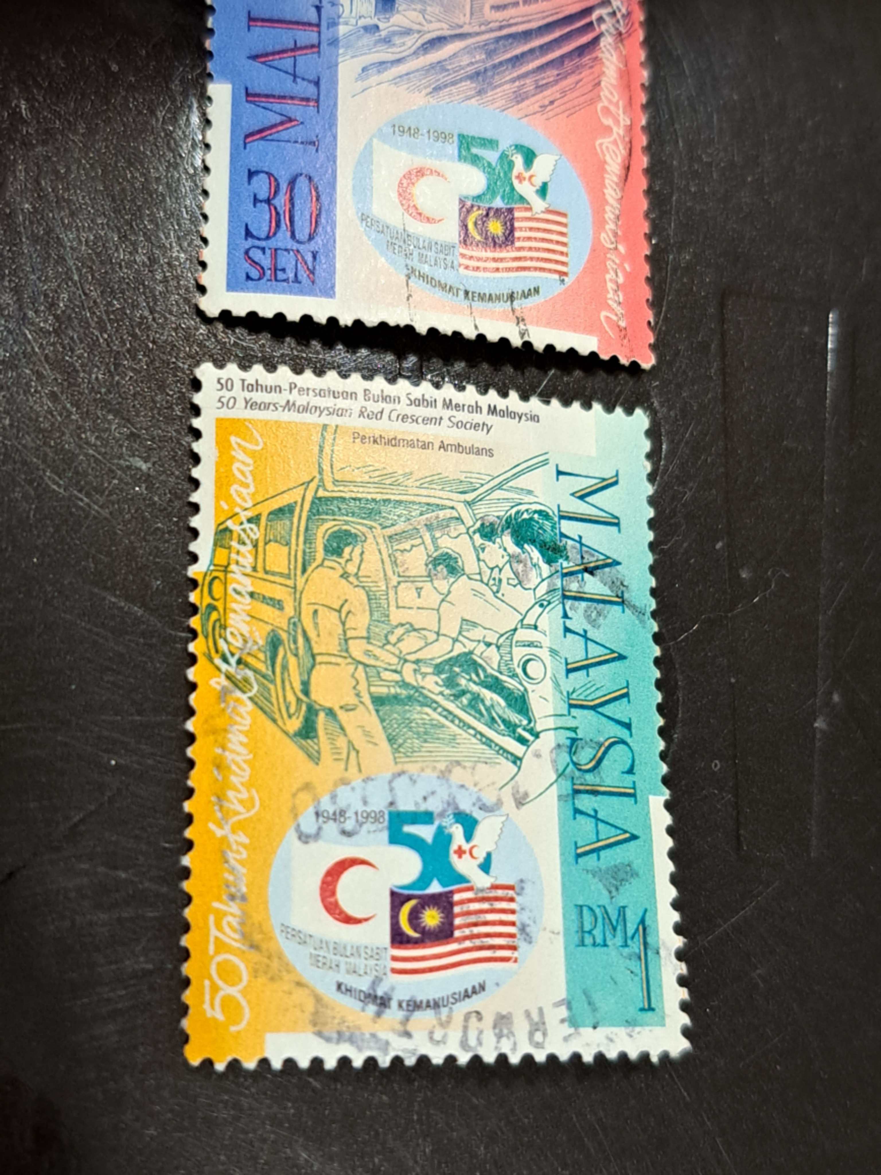 1998 Malaysia Setem 50 Tahun-Persatuan Bulan Sabit Merah Malaysia Stamp 50 Years-Malaysian Red ...