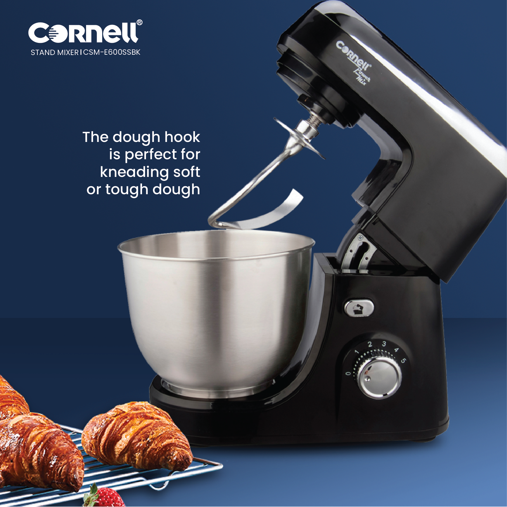 Cornell 4.2L Heavy Duty Stand Mixer | CSM-E600SSBK CSME600SSBK (Food ...