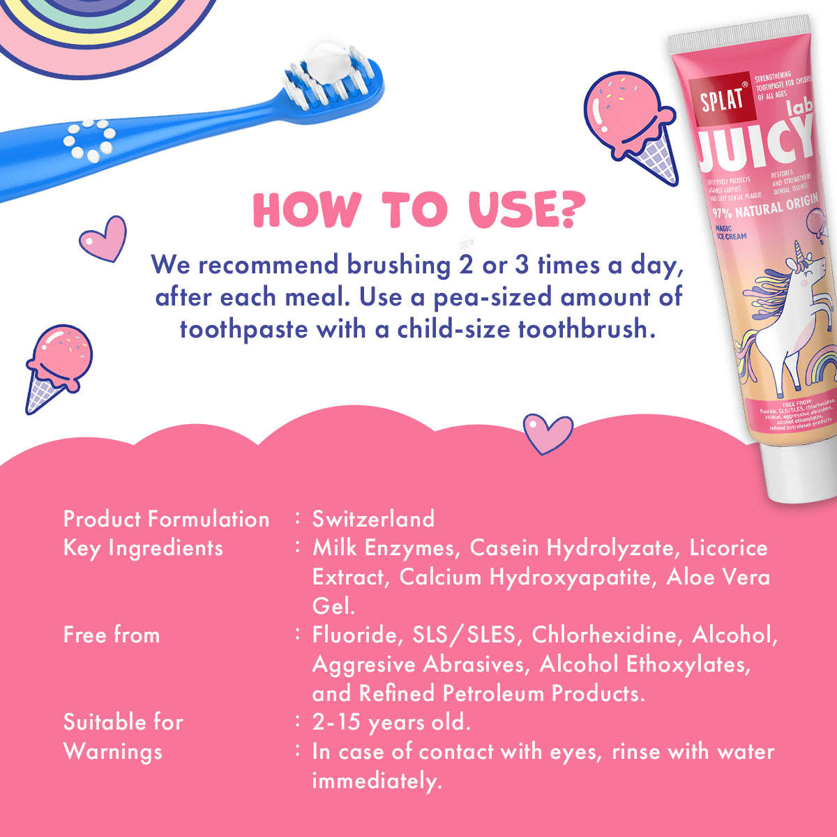 SPLAT Juicy Lab Magic Ice-Cream Toothpaste 80g | Shopee Malaysia