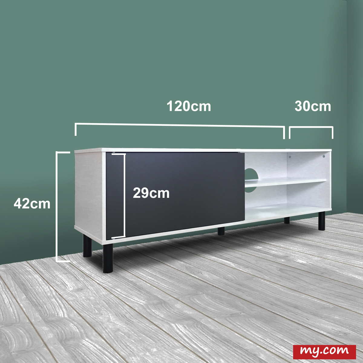 Kabinet TV 4 Kaki/4ft TV Cabinet with Doors my-com/TV Stand/Living Room ...