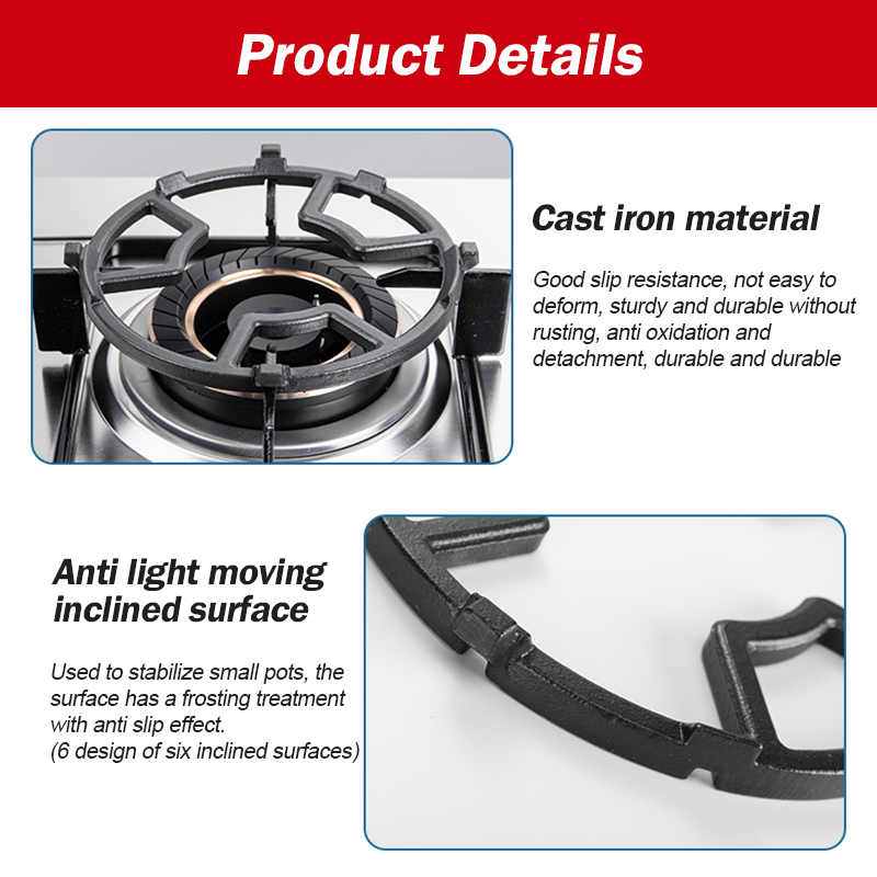 Universal Cast Iron Gas Stove Bracket Kitchen Non-slip Rack Wok Support ...
