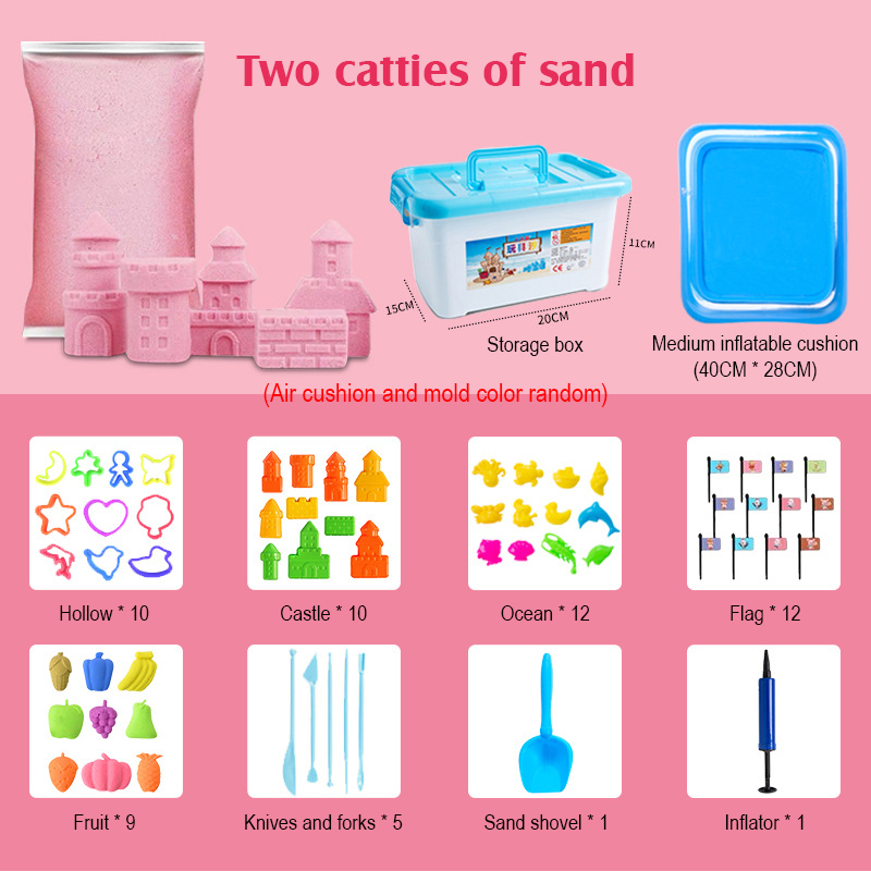 【READY STOCK】63PCS 1kg THE SAND Dynamic Sand Eco Space Sand Castle Play ...