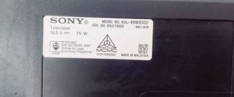 SONY KDL-48W650D LED TV motherboard speaker Wifi | Shopee Malaysia